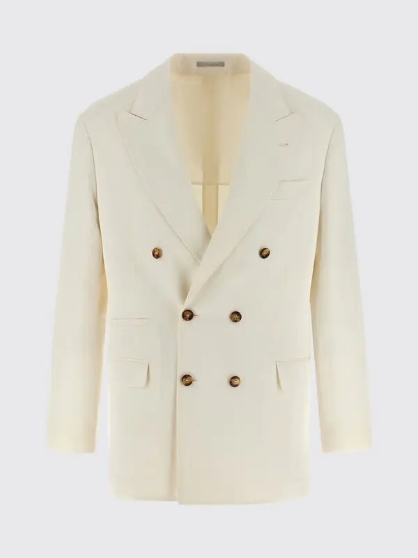Brunello Cucinelli Silk And Linen Double-breasted Blazer