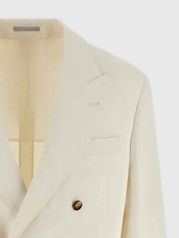 Brunello Cucinelli Silk And Linen Double-breasted Blazer