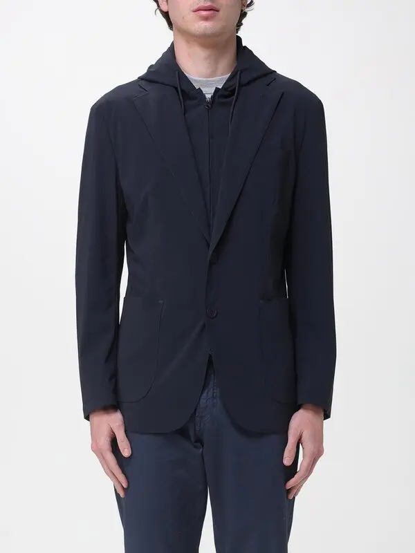 MANUEL RITZ Single-breasted Blazer With Sweatshirt Hood