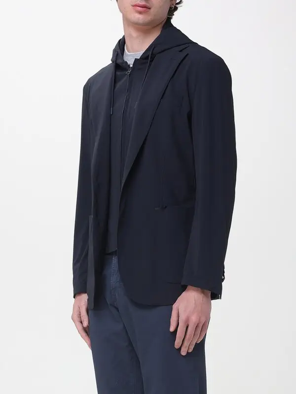 MANUEL RITZ Single-breasted Blazer With Sweatshirt Hood