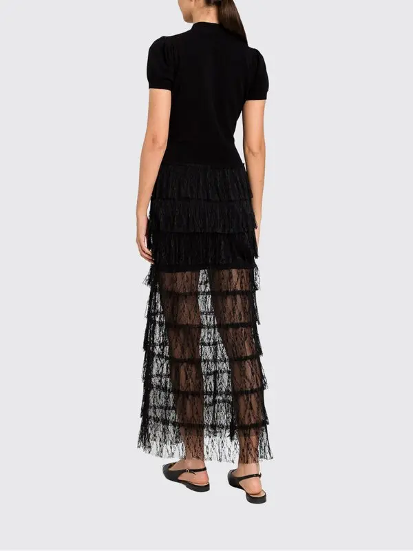 TWINSET Tiered Lace Maxi Dress