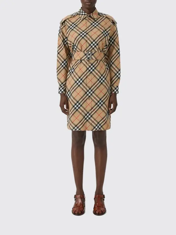 Burberry Check Cotton Trench Coat