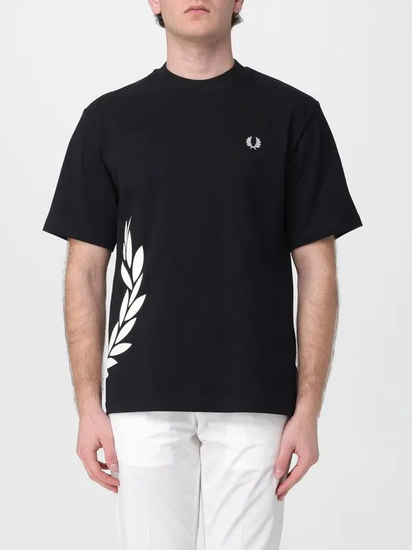 Fred Perry Cotton T-shirt With Logo - Black
