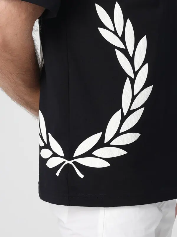 Fred Perry Cotton T-shirt With Logo - Black