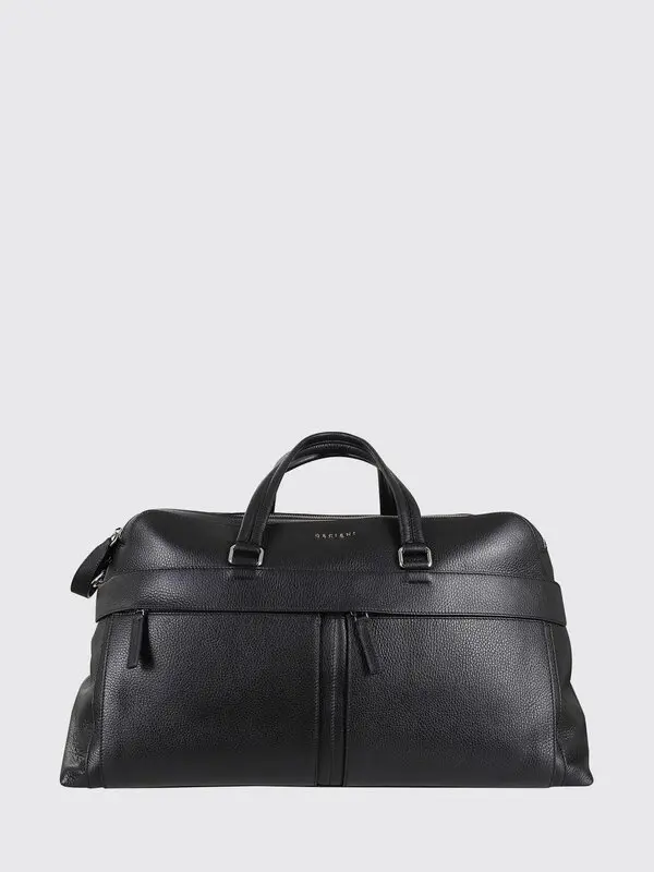 Orciani Micron Duffle Bag In Hammered Leather