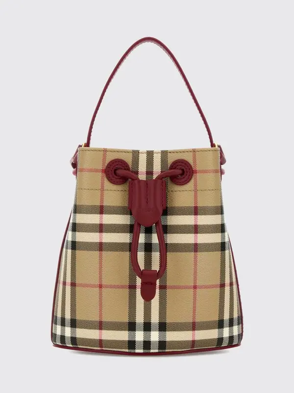 Burberry Vintage Check Coated Cotton Mini Bucket Bag