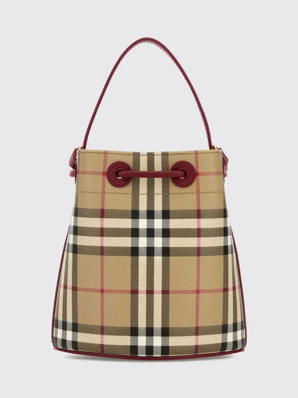 Burberry Vintage Check Coated Cotton Mini Bucket Bag