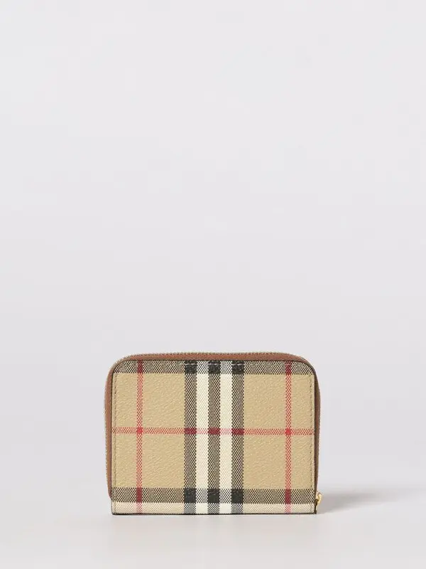 Burberry Coated Cotton Vintage Check Print Wallet