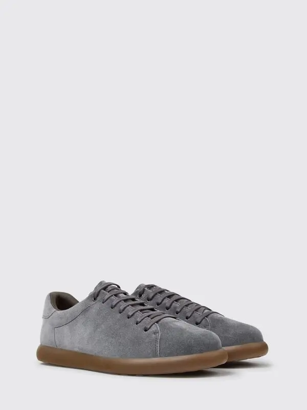 Camper Pelotas Soller Suede Low-top Sneakers With Embossed Logo - Grey
