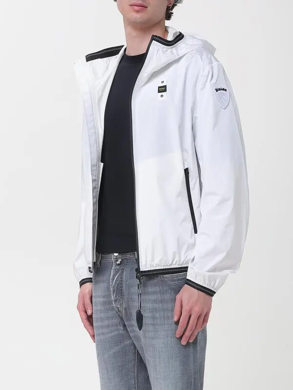BLAUER. Hooded Polyester Windbreaker - White