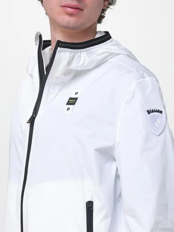 BLAUER. Hooded Polyester Windbreaker - White