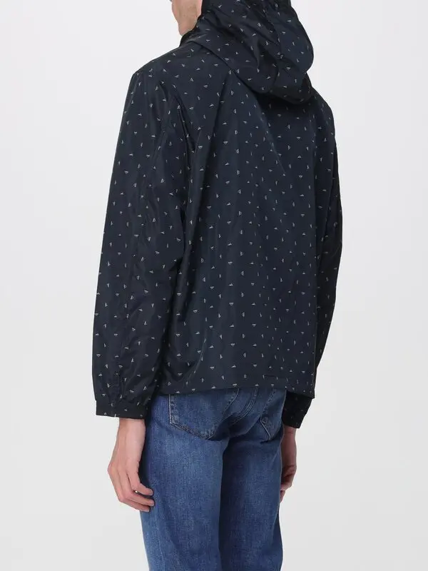 Emporio Armani Printed Zip-up Jacket With Hood - Multicolor
