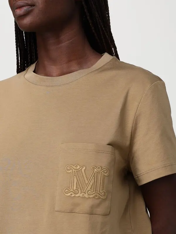 Max Mara Cotton T-shirt With Monogram Pocket