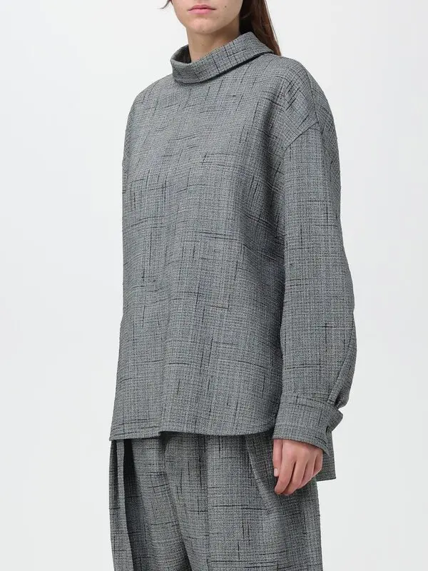 Bottega Veneta Textured High Neck Blouse