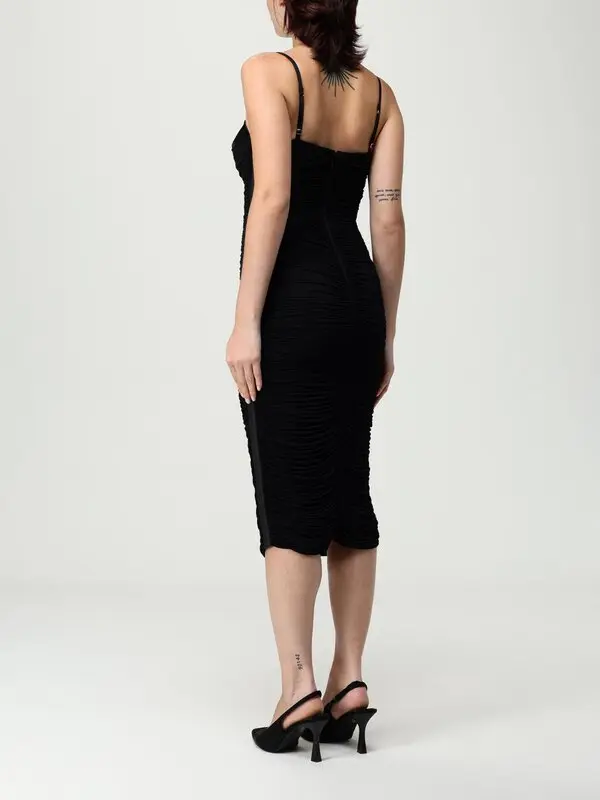 Elisabetta Franchi Ruched Dress With Zipper Detail