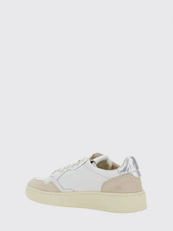 AUTRY Lace-up Leather And Suede Trainers - Silver