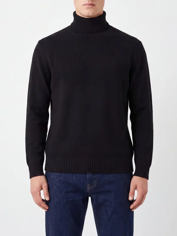 BALLANTYNE Roll Neck Jumper - Black