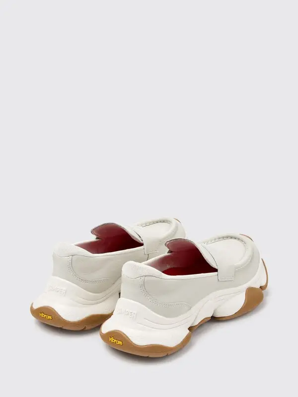 Camper Karst 2 Smooth Leather Loafers With Vibram Rubber Sole - White