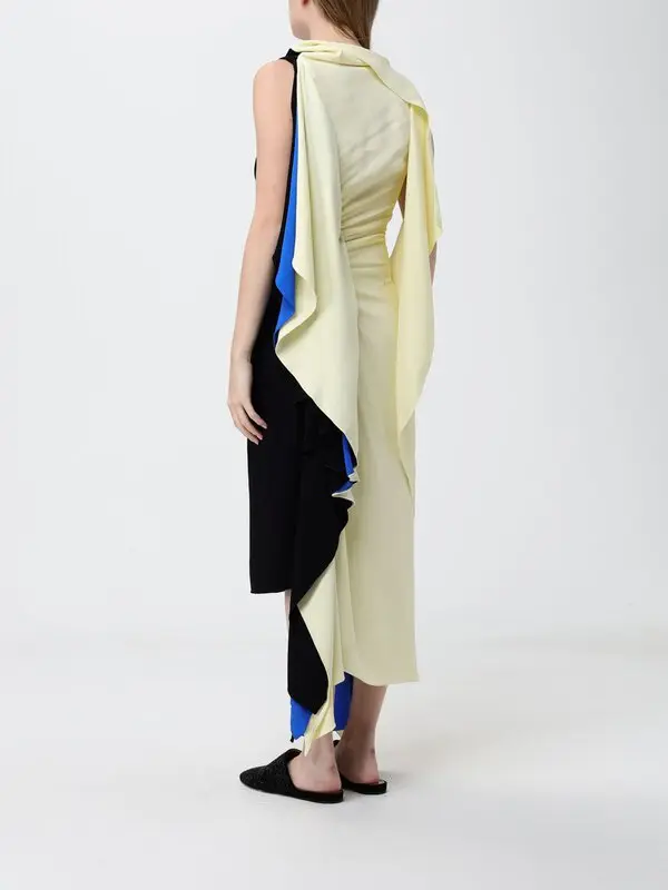Loewe Asymmetric Viscose Dress - Black