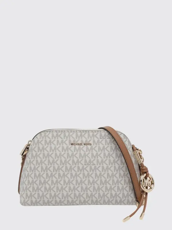 Michael Kors Freddie Mk Monogram Coated Cotton Crossbody Bag - Beige