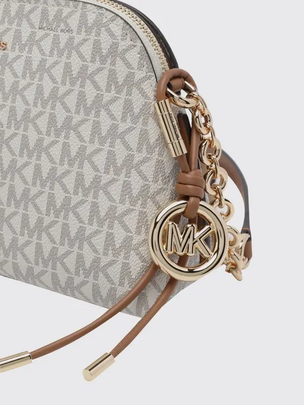 Michael Kors Freddie Mk Monogram Coated Cotton Crossbody Bag - Beige