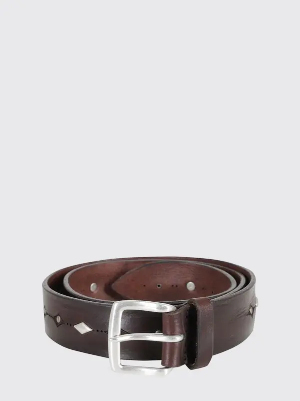 Orciani Studded Leather Belt - Brown