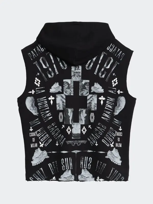 COUNTY OF MILAN Graphic Print Sleeveless Hoodie
