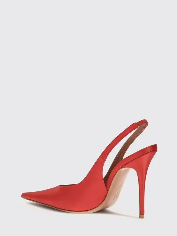 Amina Muaddi Anok Silk Satin Slingback Pumps