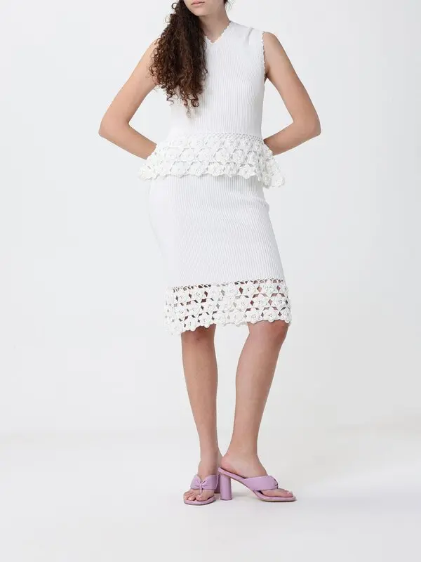 GANNI Organic Cotton Knit Top - White