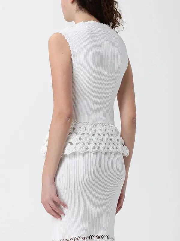 GANNI Organic Cotton Knit Top - White