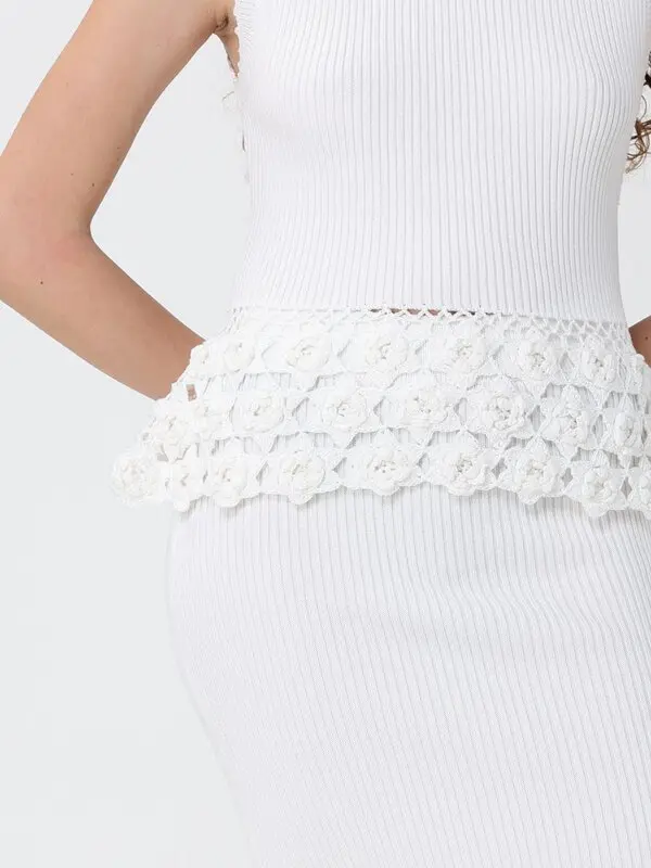 GANNI Organic Cotton Knit Top - White