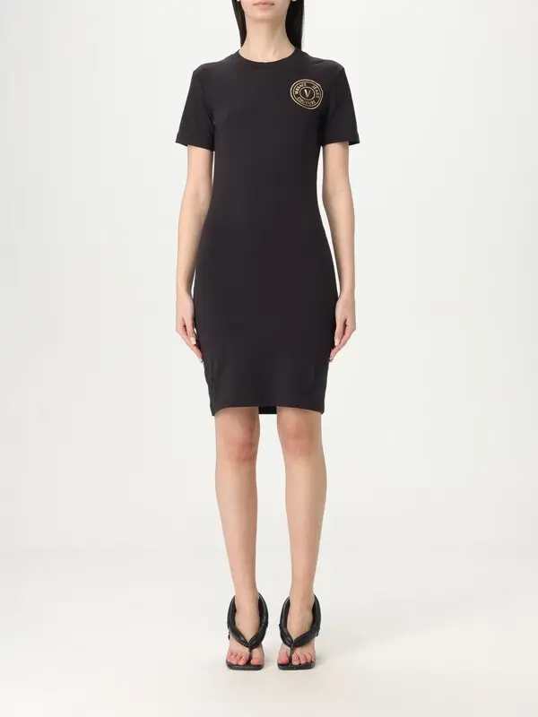 Versace Short Sleeve T-shirt Dress - Black