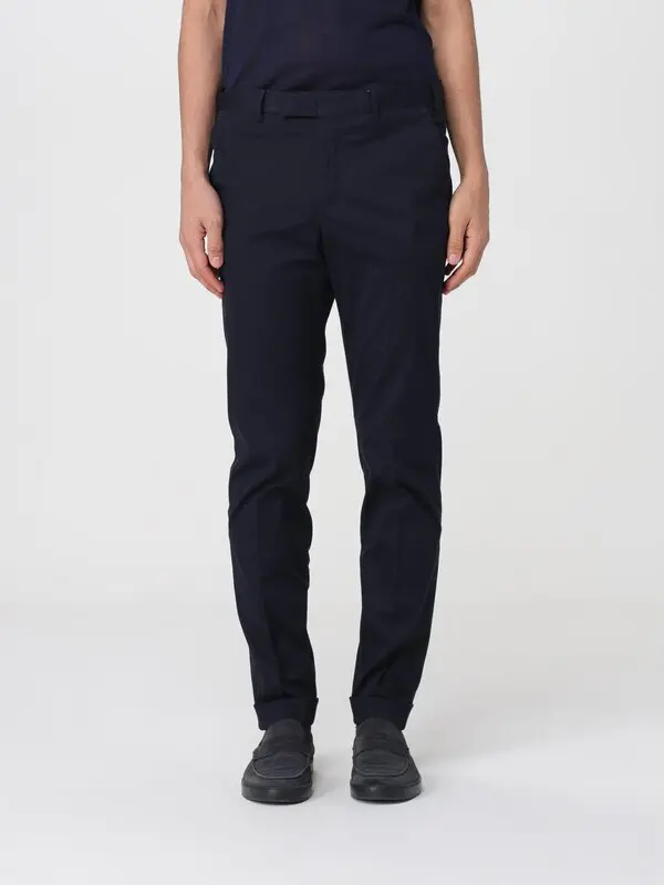 PT TORINO Tailored Trousers In Cotton And Silk Blend - Blue