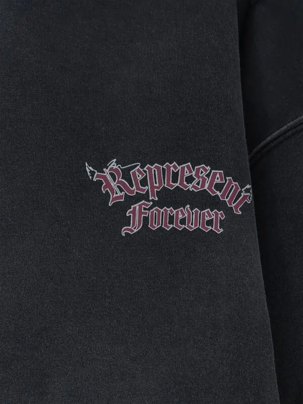 REPRESENT Cotton Hoodie With Back Logo And Kangaroo Pocket