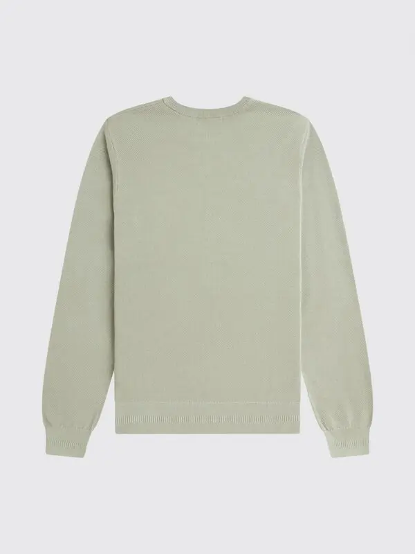Fred Perry Crew Neck Sweater With Embroidered Logo - Green