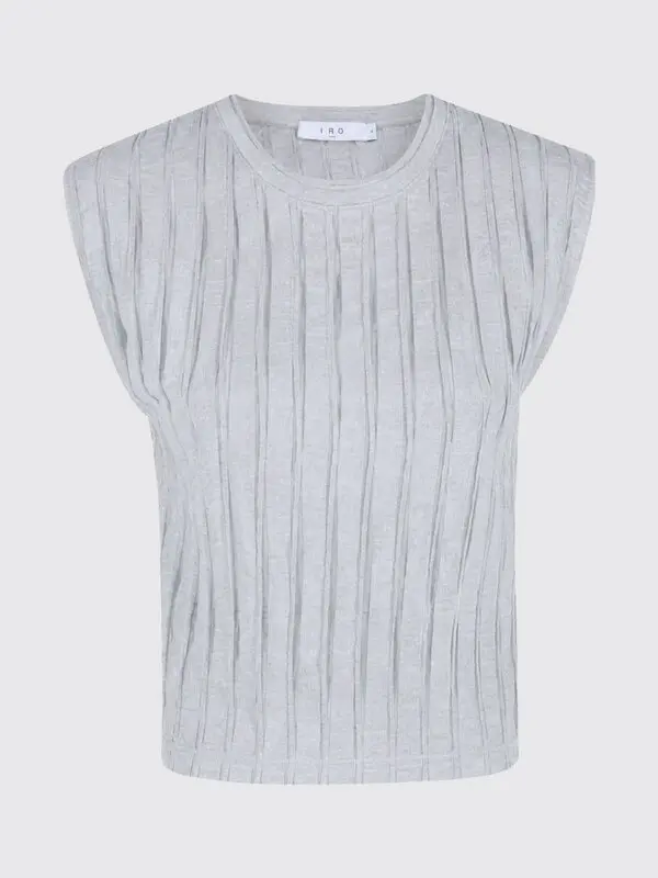 IRO PARIS Sleeveless Slim Fit Cotton Blend Top - Grey