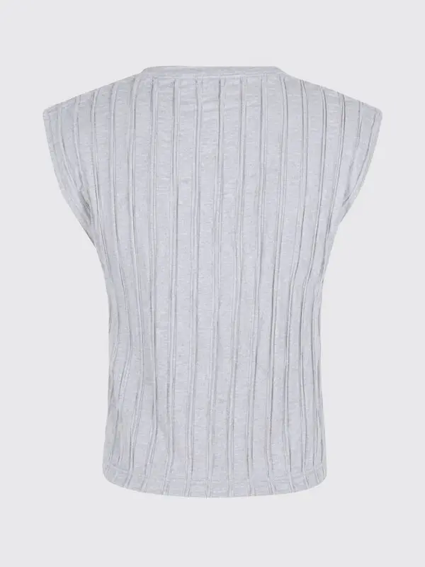 IRO PARIS Sleeveless Slim Fit Cotton Blend Top - Grey