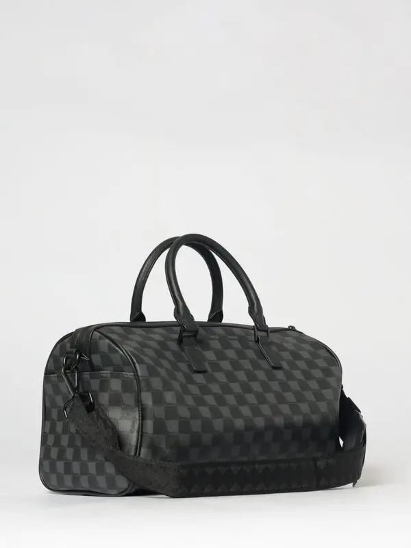 SPRAYGROUND Checkered Saffiano Coated Cotton Duffle Bag With Shark Crew Logo