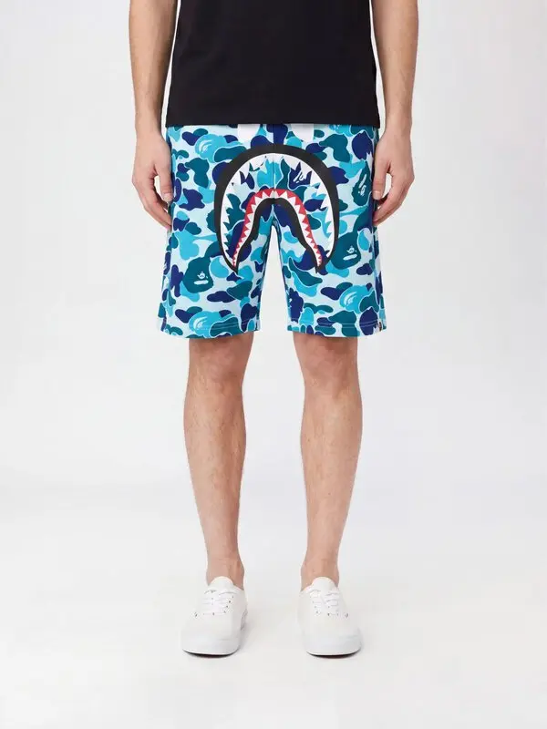 A BATHING APE Abc Camo Shark Cotton Shorts