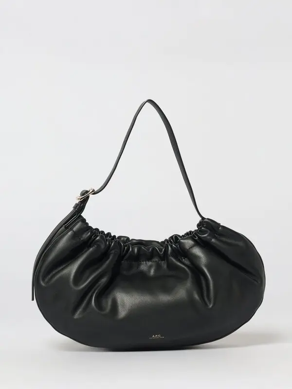 A.p.c. Ruched Shoulder Bag - Black