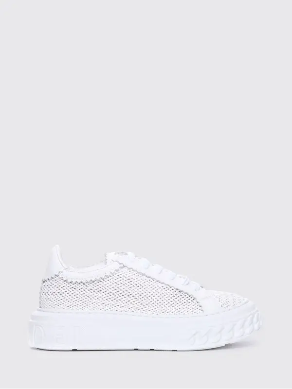 Casadei Woven Leather Platform Sneakers