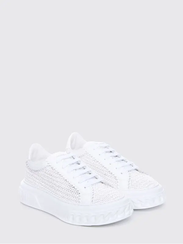 Casadei Woven Leather Platform Sneakers