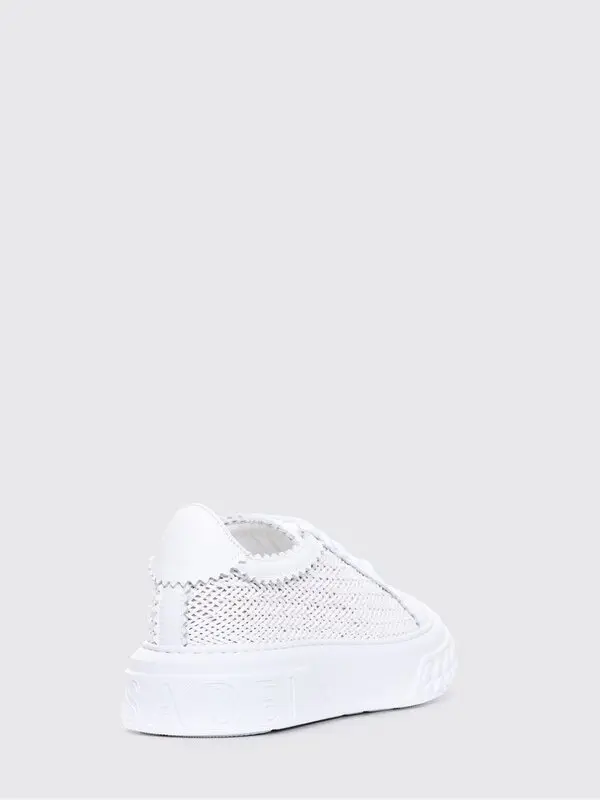 Casadei Woven Leather Platform Sneakers