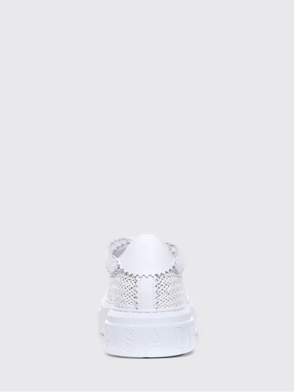 Casadei Woven Leather Platform Sneakers