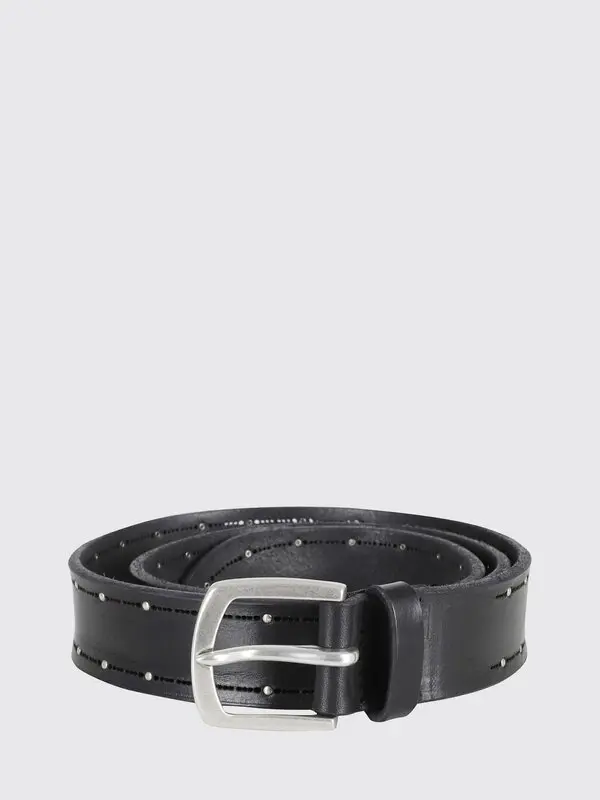 Orciani Studded Leather Belt - Black