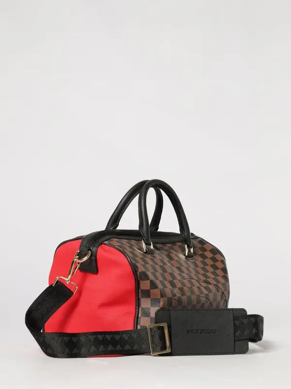 SPRAYGROUND Checkered Saffiano Coated Cotton And Nylon Duffle Bag