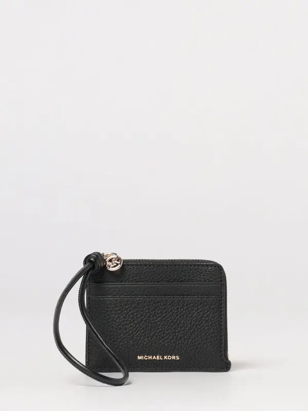 Michael Kors Grained Leather Credit Card Holder - Black