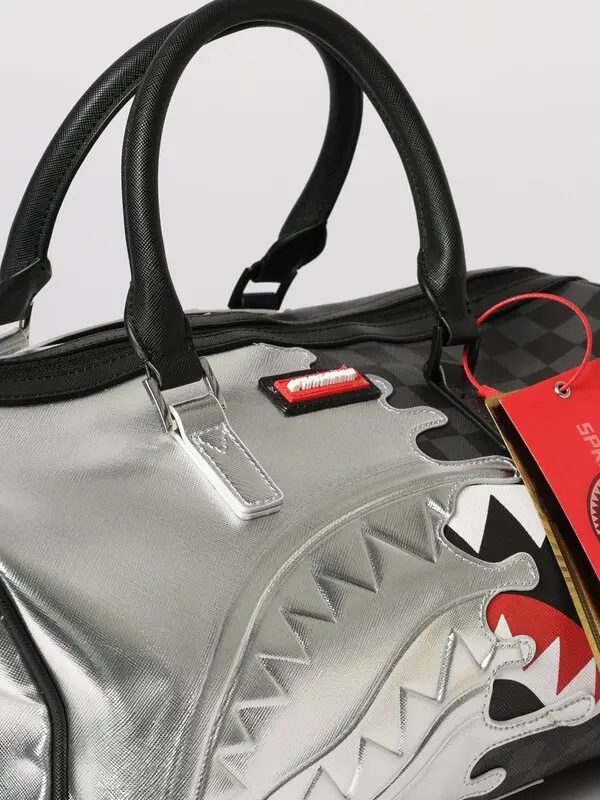 SPRAYGROUND Checkered Saffiano Coated Cotton Duffle Bag With Logo