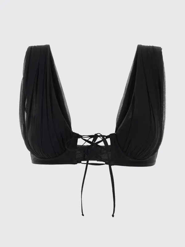Giuseppe Di Morabito Pure Silk Deep V-neck Bralette Top
