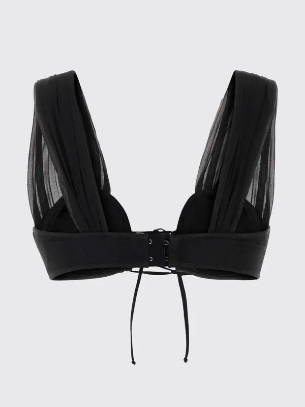 Giuseppe Di Morabito Pure Silk Deep V-neck Bralette Top